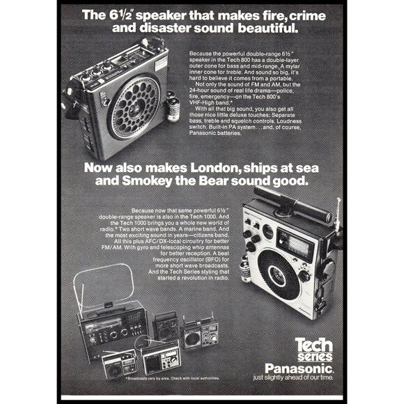 Panasonic | Art | 976 Panasonic Tech Series 80 Radio Vintage Print Ad ...